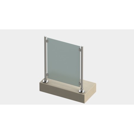 Garde-corps alu finition inox, vitrage opale sans main courante ...