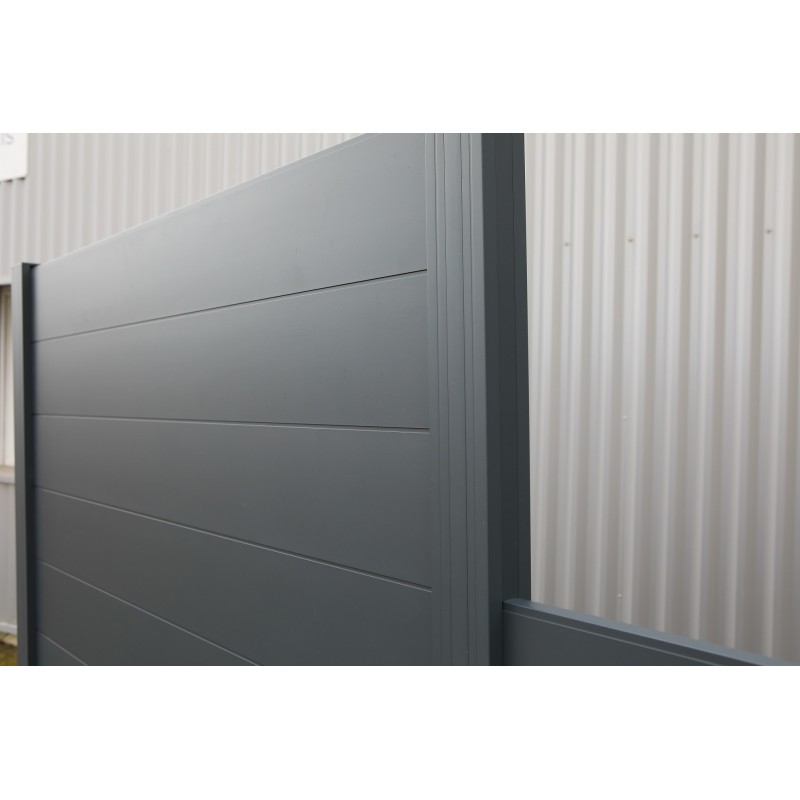 Clôture 6 lames de 180mm toute hauteur 1,06cm - RAL7016